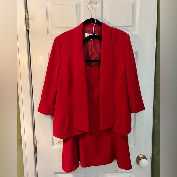 Kasper | Dresses | Kasper Red Blazer And Skirt Set | Poshmark